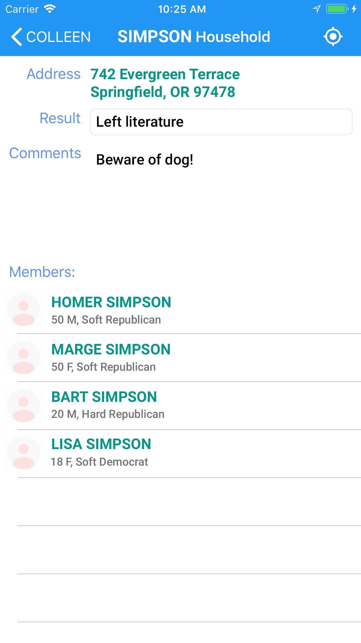 Voter-Science Doorbelling App